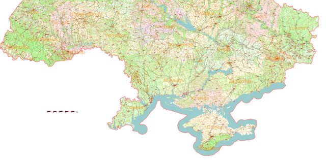 Ukraine full PDF Vector Map: Full Extra High Detailed + Admin Areas ...