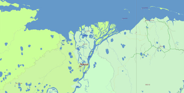 Alaska State US PDF Vector Map: Exact Roads Plan High Detailed Street ...