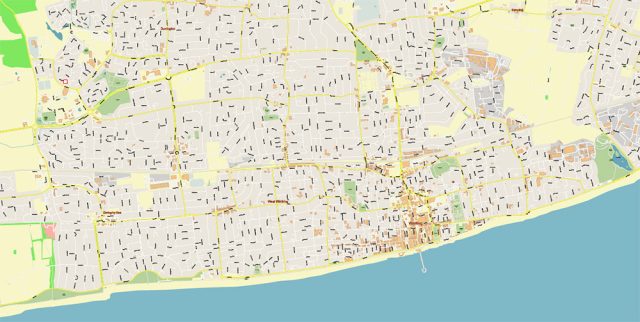 Brighton England UK PDF Vector Map: City Plan High Detailed Street Map ...