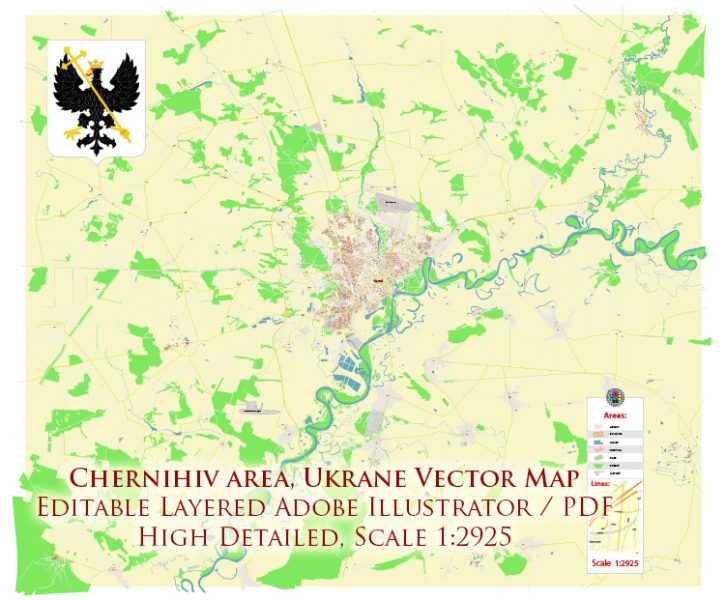 Chernihiv Ukraine Map – Maps in Vector: Detailed Street Maps ...