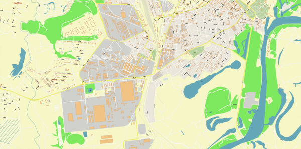 Chernihiv Ukraine Map Vector Exact City Plan High Detailed Street Map ...
