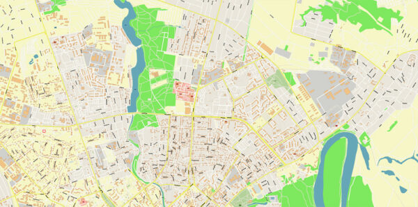 Chernihiv Ukraine Map Vector Exact City Plan High Detailed Street Map ...