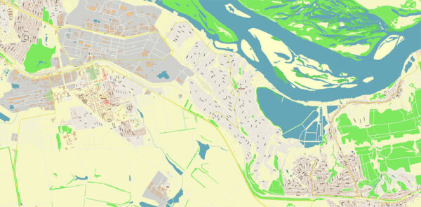 Dnipro Ukraine Map Vector Exact City Plan High Detailed Street Map ...