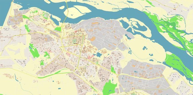 Dnipro Ukraine Map Vector Exact City Plan High Detailed Street Map ...