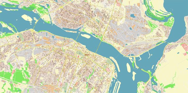 Dnipro Ukraine Map Vector Exact City Plan High Detailed Street Map ...