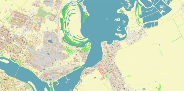 Dnipro Ukraine Map Vector Exact City Plan High Detailed Street Map ...