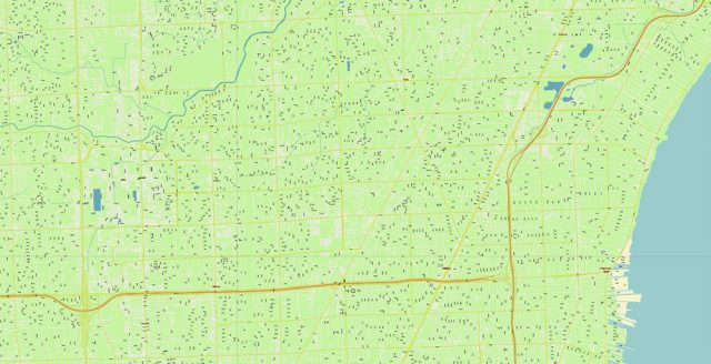Michigan South-East area, US Vector Map: Extra High Detailed in 2 parts ...