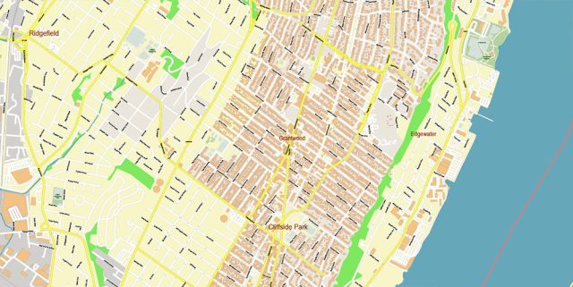 New York City US Map Vector City Plan High Detailed Street Map editable ...