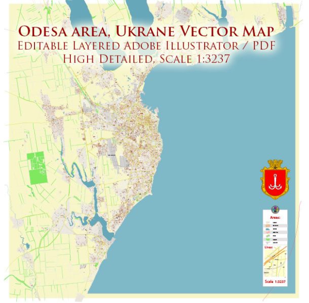 Odesa Ukraine Map Vector Exact City Plan High Detailed Street Map ...