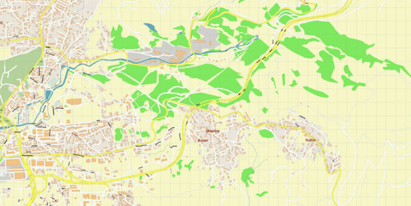 Split Croatia Map Vector City Plan High Detailed Street Map editable ...