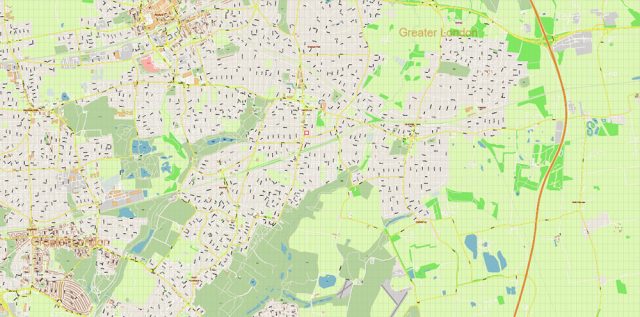 Thurrock Borough UK Map Vector Exact City Plan High Detailed Street Map ...