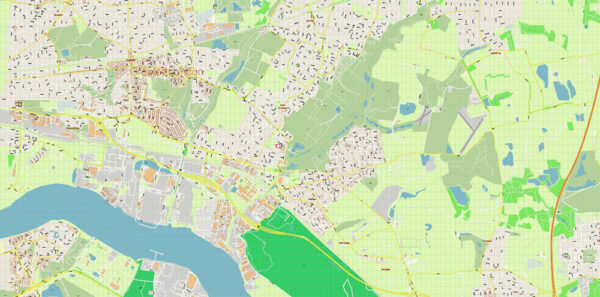 Thurrock Borough UK Map Vector Exact City Plan High Detailed Street Map ...