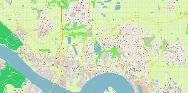 Thurrock Borough UK PDF Vector Map: Exact City Plan High Detailed ...