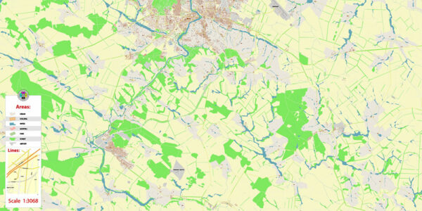 Vinnytsia Ukraine Map Vector Exact City Plan High Detailed Street Map ...
