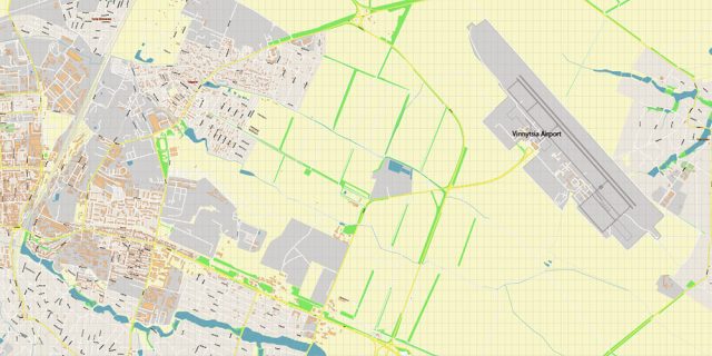 Vinnytsia Ukraine Map Vector Exact City Plan High Detailed Street Map ...