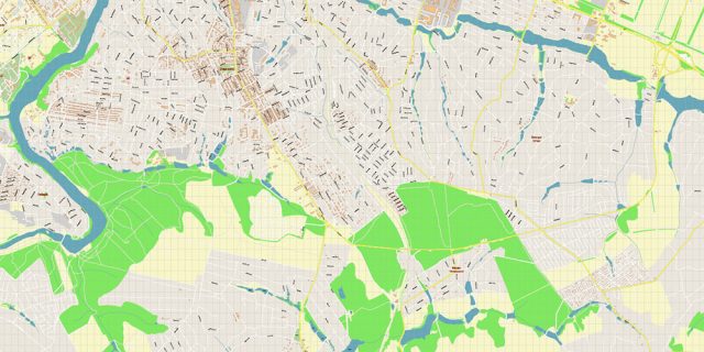 Vinnytsia Ukraine Map Vector Exact City Plan High Detailed Street Map ...
