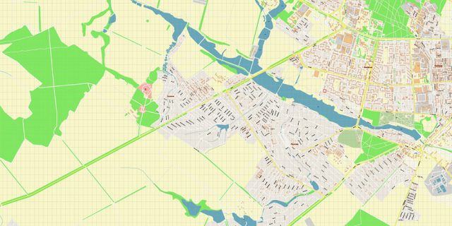 Vinnytsia Ukraine PDF Vector Map: Exact City Plan High Detailed Street ...