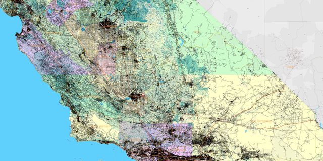 _California State US PDF Vector Map: Exact Roads Plan High Detailed ...