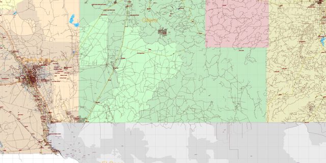 New Mexico State US Map Vector Exact Roads Plan High Detailed Street ...