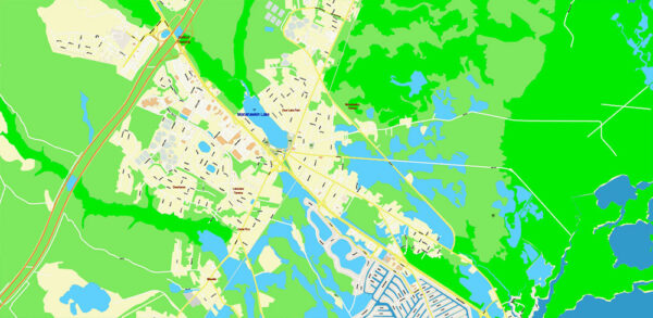 Atlantic City Area New Jersey US Map Vector City Plan High Detailed ...