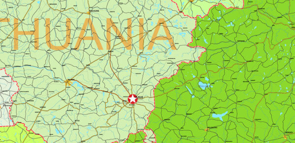 _Europe Mercator Projection Political Vector Map High detailed fully ...