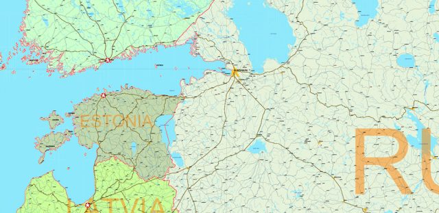 _Europe Mercator Projection Political Vector Map High detailed fully ...