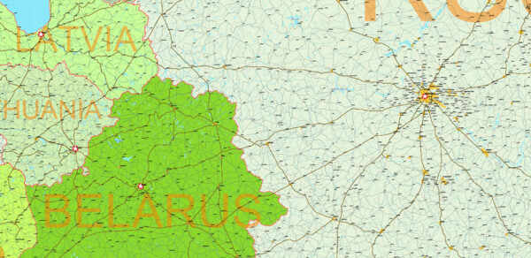 _Europe Mercator Projection Political Vector Map High detailed fully ...