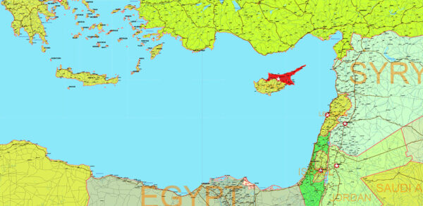 _Europe Mercator Projection Political Vector Map High detailed fully ...