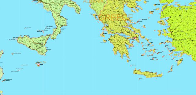 _Europe Mercator Projection Political Vector Map High detailed fully ...