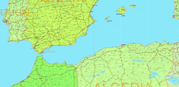 _Europe Mercator Projection Political Vector Map High detailed fully ...