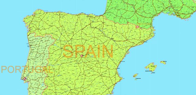 _Europe Mercator Projection Political Vector Map High detailed fully ...