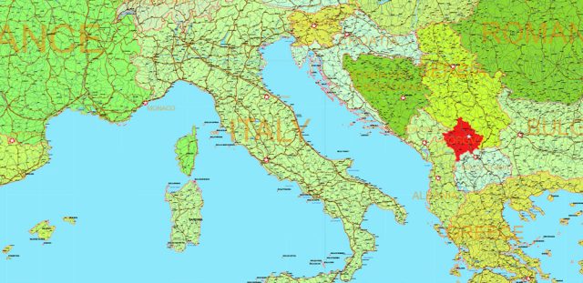 _Europe Mercator Projection Political Vector Map High detailed fully ...