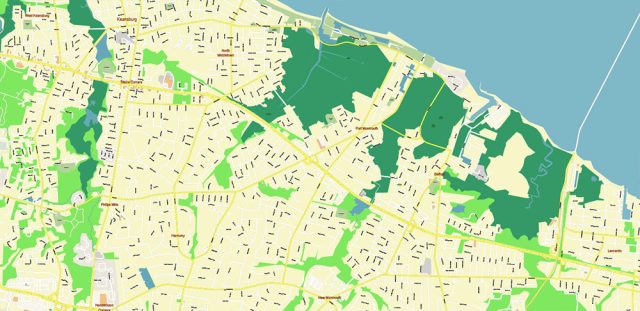Long Branch Area New Jersey US Map Vector City Plan High Detailed ...