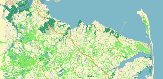 Long Branch Area New Jersey US Map Vector City Plan High Detailed ...