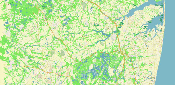 Long Branch Area New Jersey US Map Vector City Plan High Detailed ...