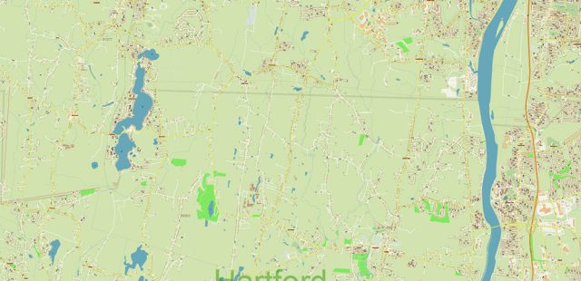 Springfield Area Massachusetts US Map Vector City Plan + Zipcodes High ...