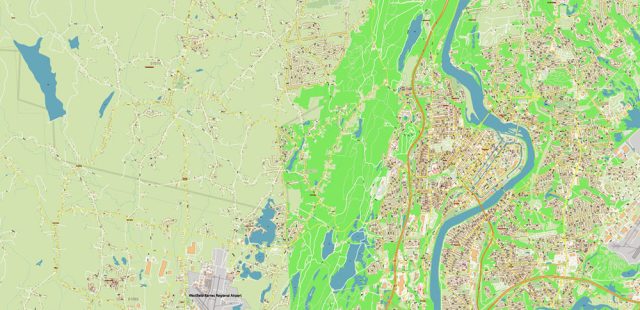 Springfield Area Massachusetts US Map Vector City Plan + Zipcodes High ...