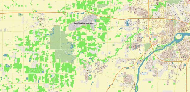 Toledo Ohio US Area Map Vector City Plan High Detailed Street Map ...