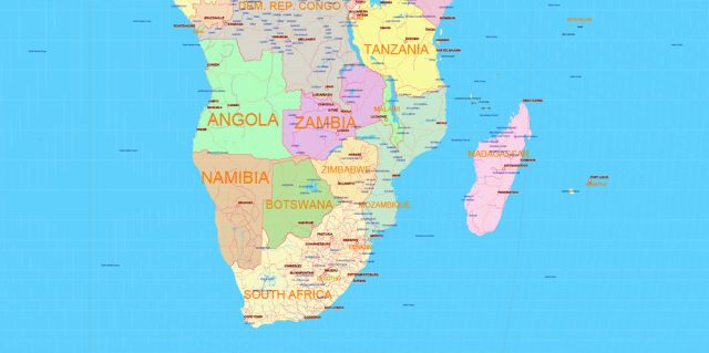 _World Robinson Projection Political PDF Vector Map High detailed fully ...