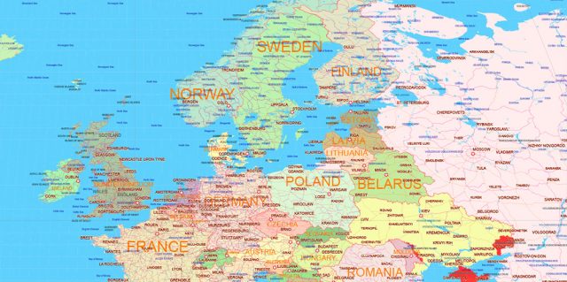 _World Robinson Projection Political PDF Vector Map High detailed fully ...