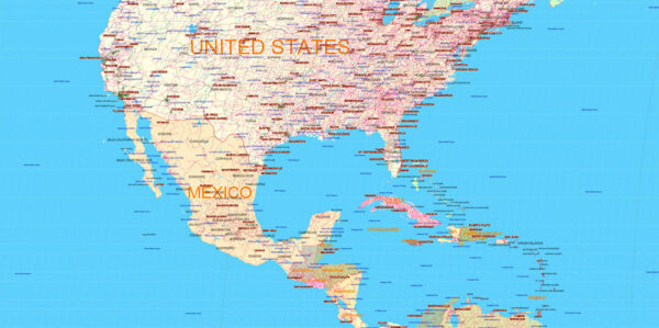 _World Robinson Projection Political Vector Map High detailed fully ...