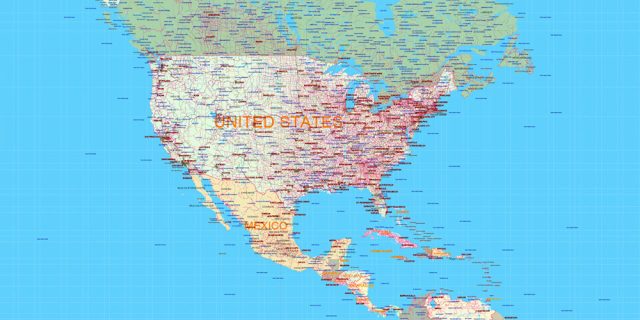 _World Mercator Projection Political Vector Map High detailed fully ...