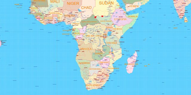 _World Mercator Projection Political Vector Map High detailed fully ...
