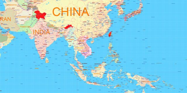 _World Mercator Projection Political Vector Map High detailed fully ...