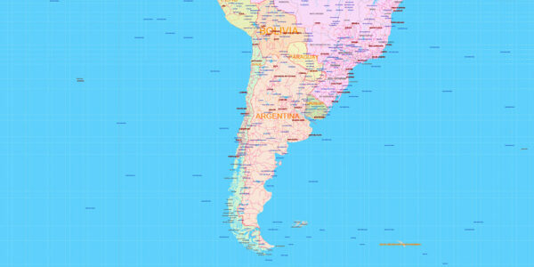 _World Mercator Projection Political Vector Map High detailed fully ...