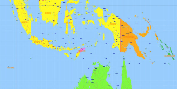World Gall-Peters Projection Political Map High detailed fully editable ...
