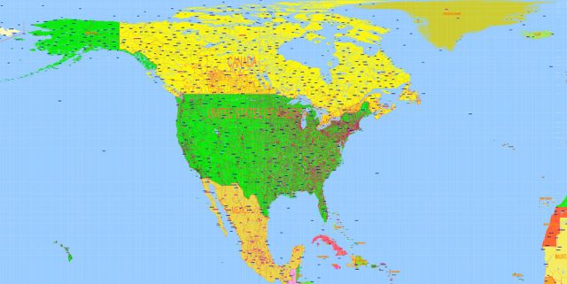 _World Gall-Peters Projection Political Map High detailed fully ...