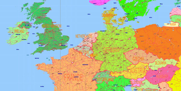 _World Gall-Peters Projection Political Map High detailed fully ...