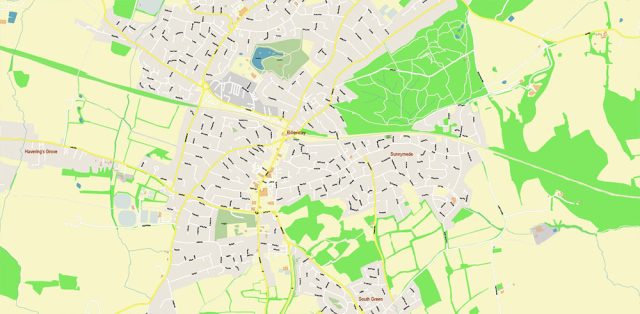 Basildon UK Map Vector City Plan High Detailed Street Map editable ...