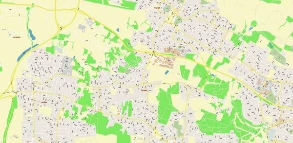 Basildon UK Map Vector City Plan High Detailed Street Map editable ...